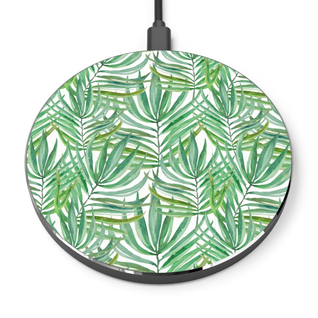 Wireless Phone Charger Tropical Leaves Print, Wireless, Iphone, Charger ...