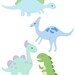 Cute Pastel Color Dinosaurs Clipart Ready for Print - Clipart Dinos SVG ...