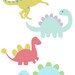 Cute Pastel Color Dinosaurs Clipart Ready for Print - Clipart Dinos SVG ...