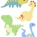 Cute Pastel Color Dinosaurs Clipart Ready for Print - Clipart Dinos SVG ...