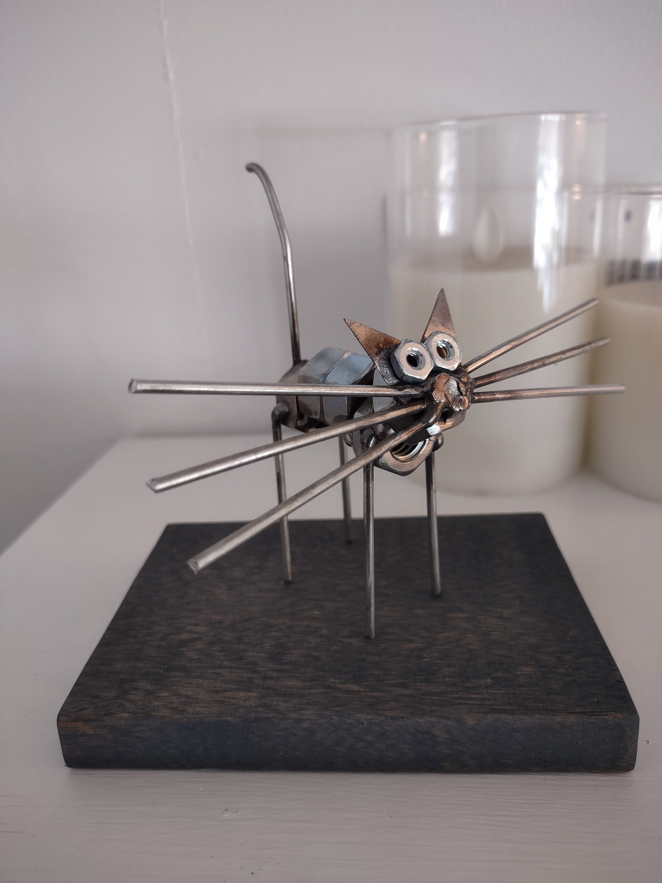 Metal Cat With Display Personalizedmeow Nuts and Bolts, Cat Screws and ...