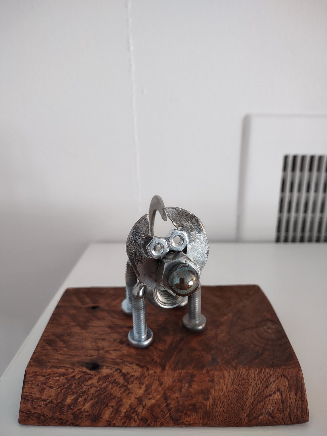 Metal Dog Husky Pup Metal Welded Sculpture Nuts and Bolts Dog, Screws ...