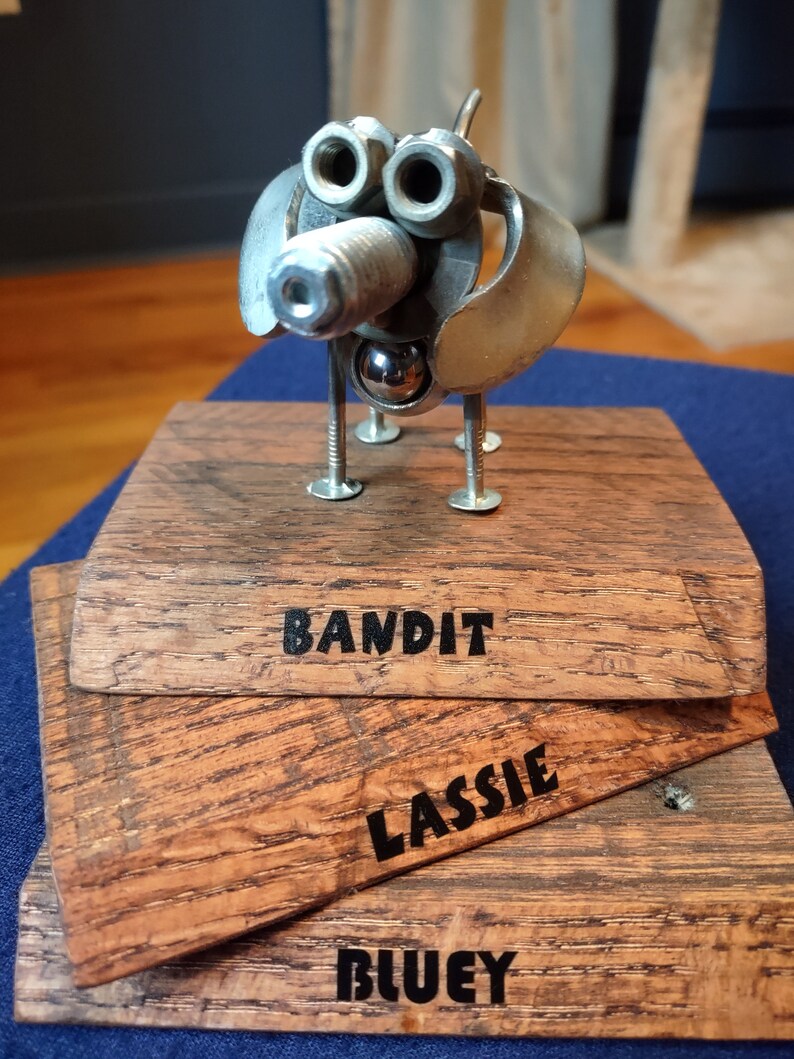 Metal Dog! Husky Pup! Personalized !! Metal Welded Sculpture Nuts and ...