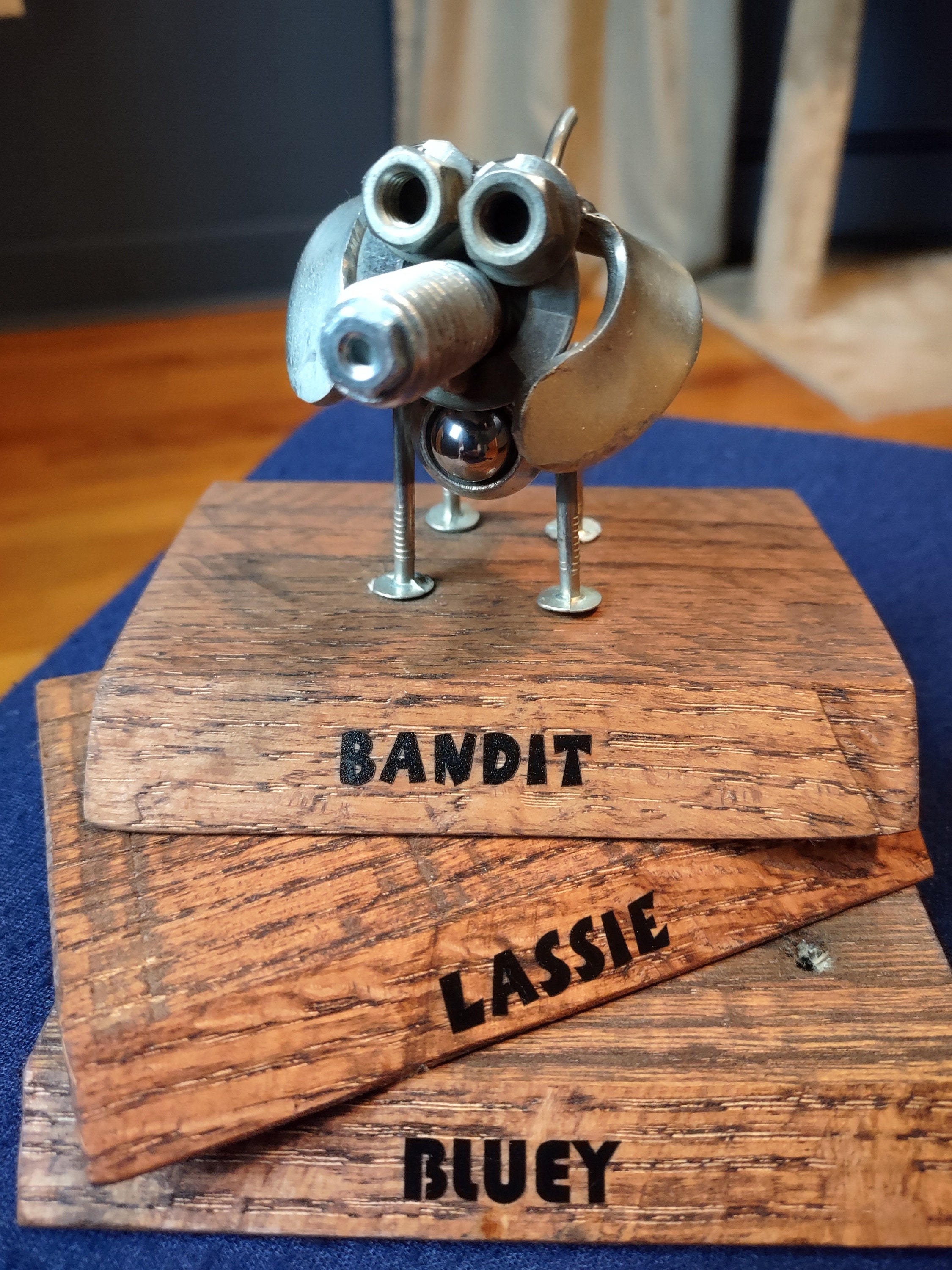 Metal Dog Husky Pup Personalized Metal Welded Sculpture Nuts and Bolts ...