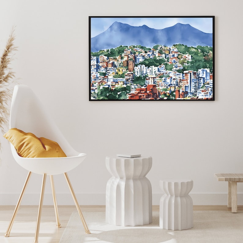 Caracas Avila Poster, Caracas Landscape Wall Decor, Cerro El Avila ...