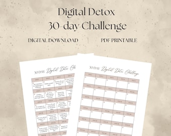 30 Day Social Media Detox Challenge | Social Media Printable | Digital ...