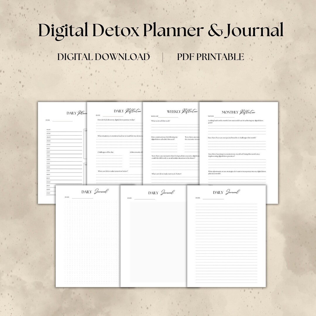 Digital Detox Planner Printable Journal Social Media Detox Printable ...