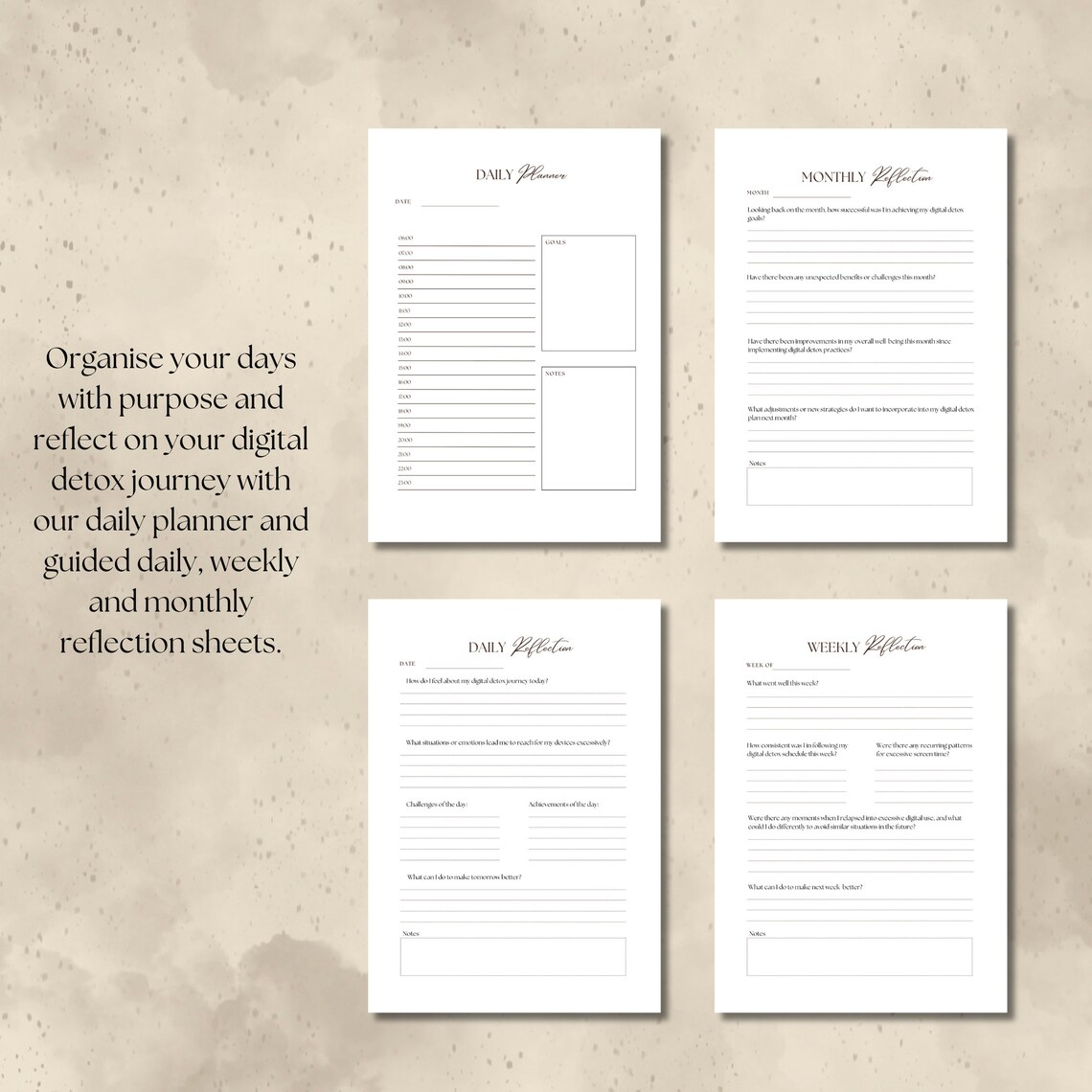 Digital Detox Planner Printable Journal Social Media Detox Printable ...