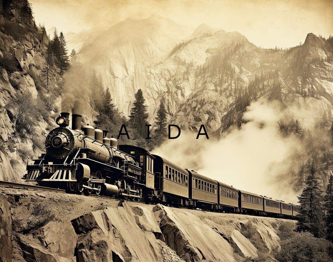 Vintage Antique Locomotive Train Morning Photographs Instant - Etsy