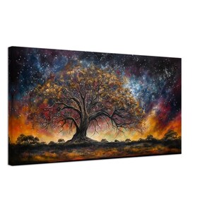 Starry Night Tree of Life Canvas Print: Cosmic Aboriginal Art - Etsy