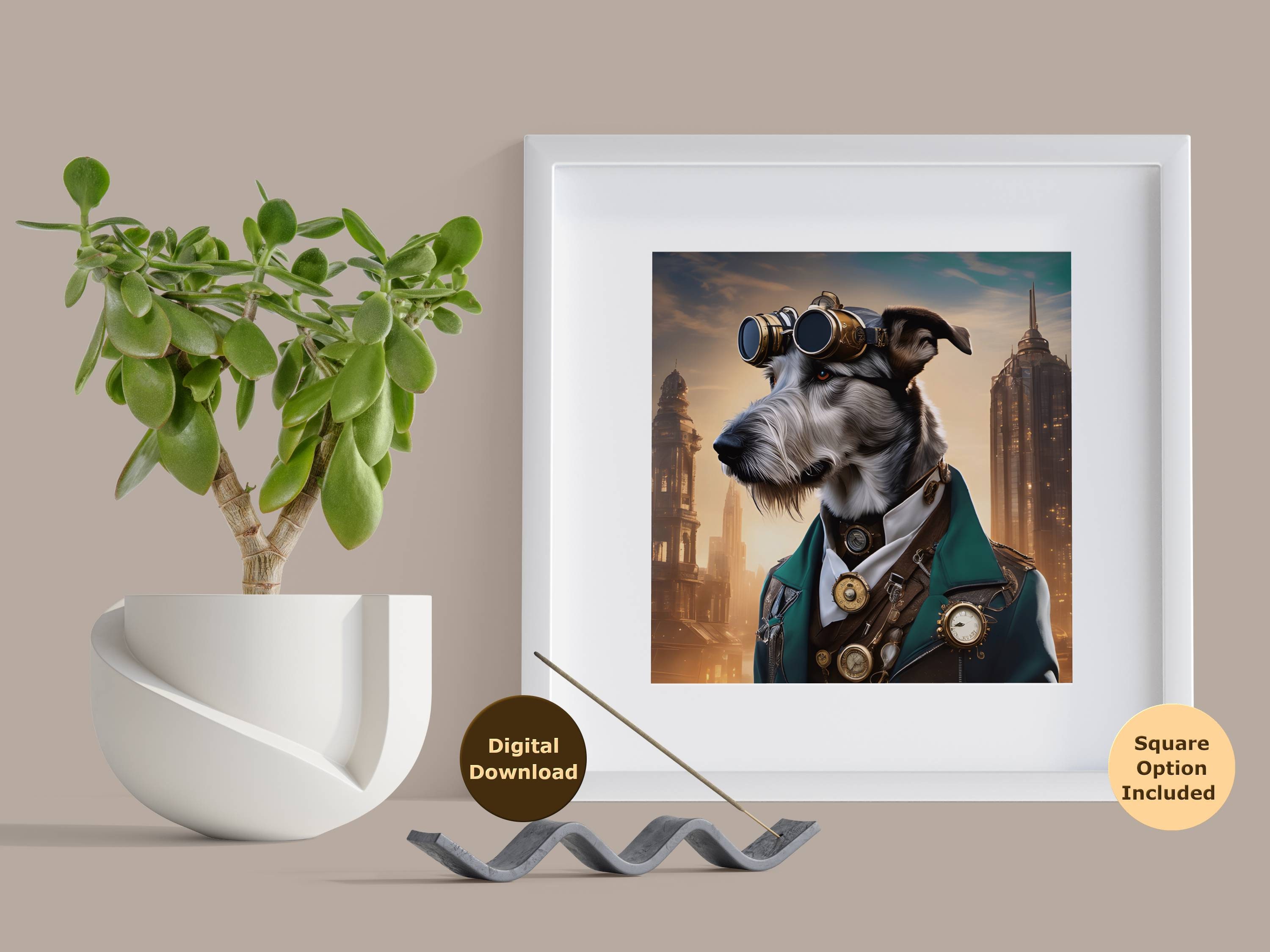 Steampunk Styled Anthropomorphic Irish Wolfhound in a Retro - Etsy