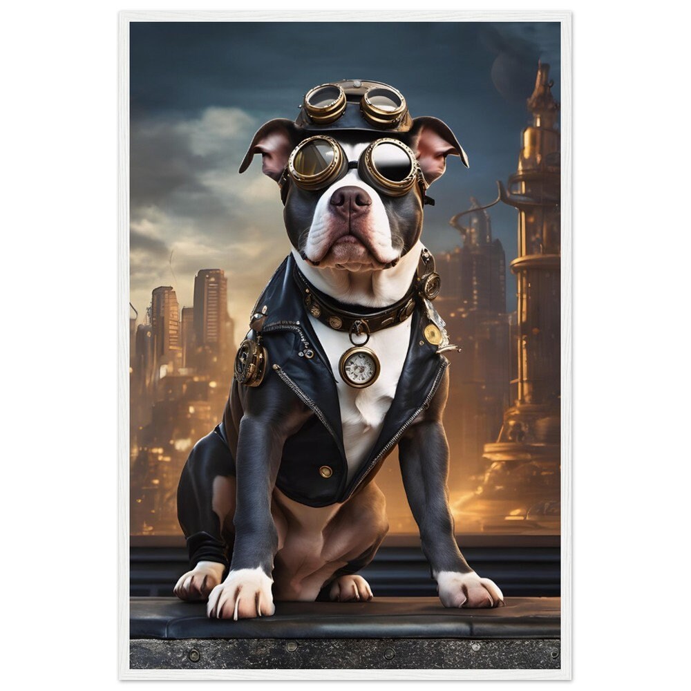 Steampunk/sci-fi Staffordshire Terrier Dog Wearing Goggles and a ...