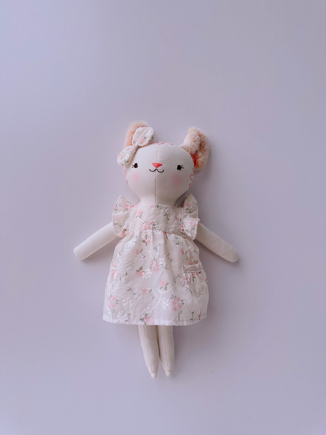 Princess Kitty Doll With Flowers Dress Handmade Cat Doll - Etsy