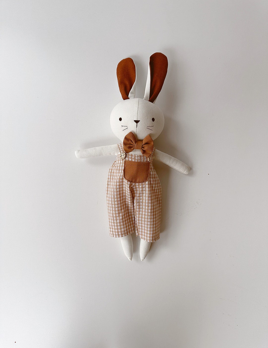 Bunny Doll, Linen Soft Fabric Doll, Heirloom Handmade Doll, Textile ...