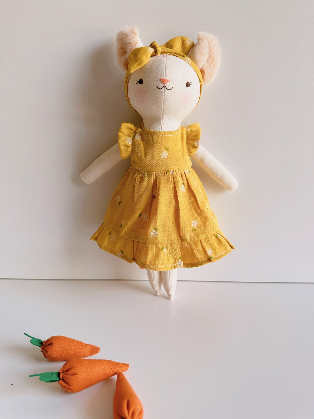 Cute Cat Doll Kitty Doll With Yellow Sundress Soft Doll - Etsy