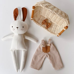 Bunny Doll, Linen Soft Fabric Doll, Heirloom Handmade Doll, Textile ...