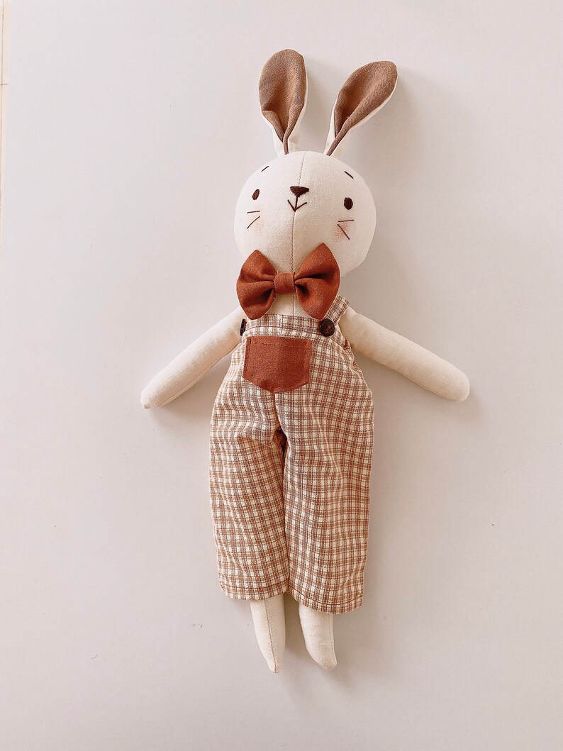 Bunny Doll Linen Soft Fabric Doll Heirloom Handmade Doll - Etsy