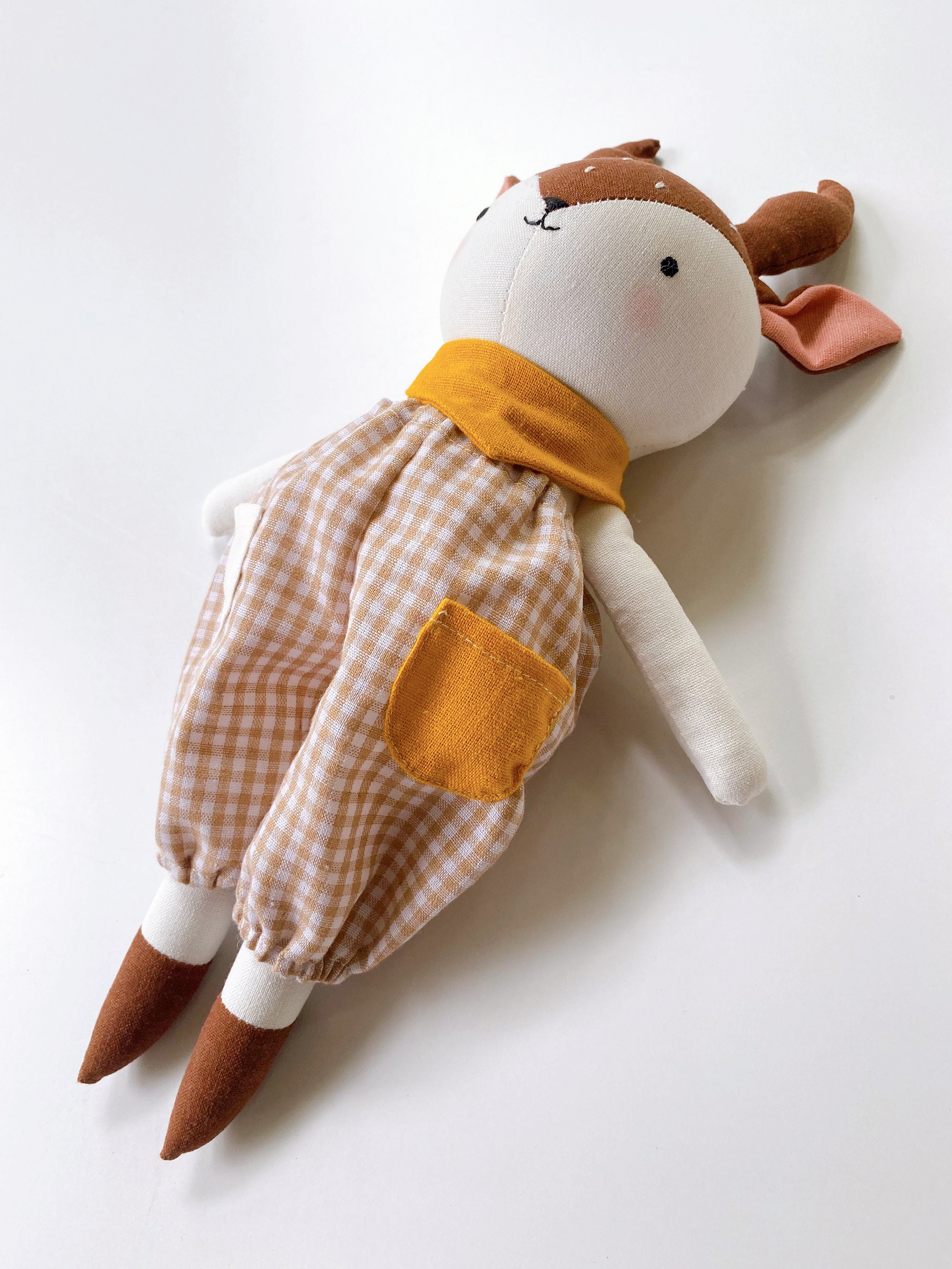 NEWEST Design- Deer Doll Linen Heirloom, Stuffed Animal Doll Deer Doll ...