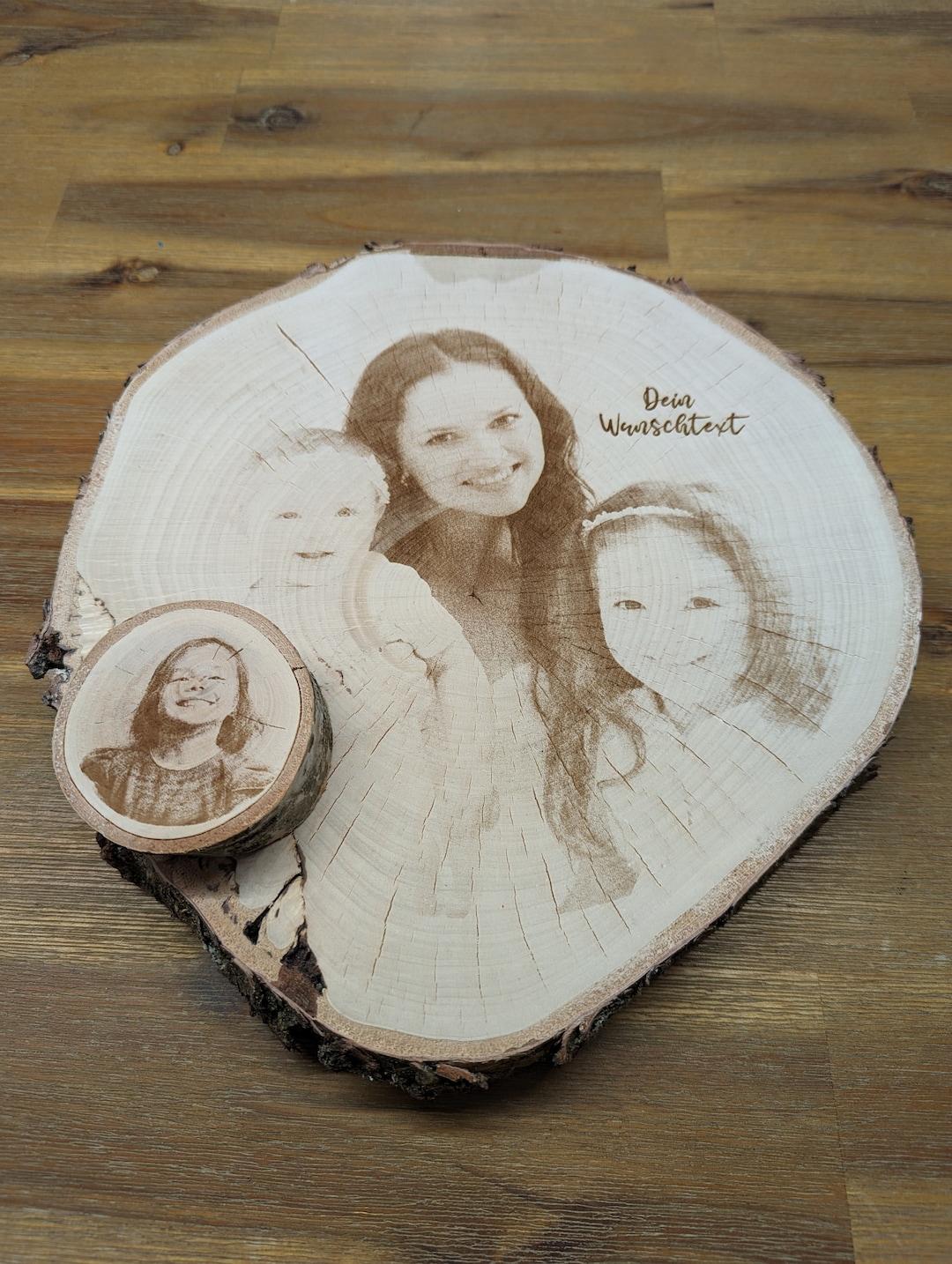 Tree Disk With Photo and Desired Text Love Family Personalized Gift ...