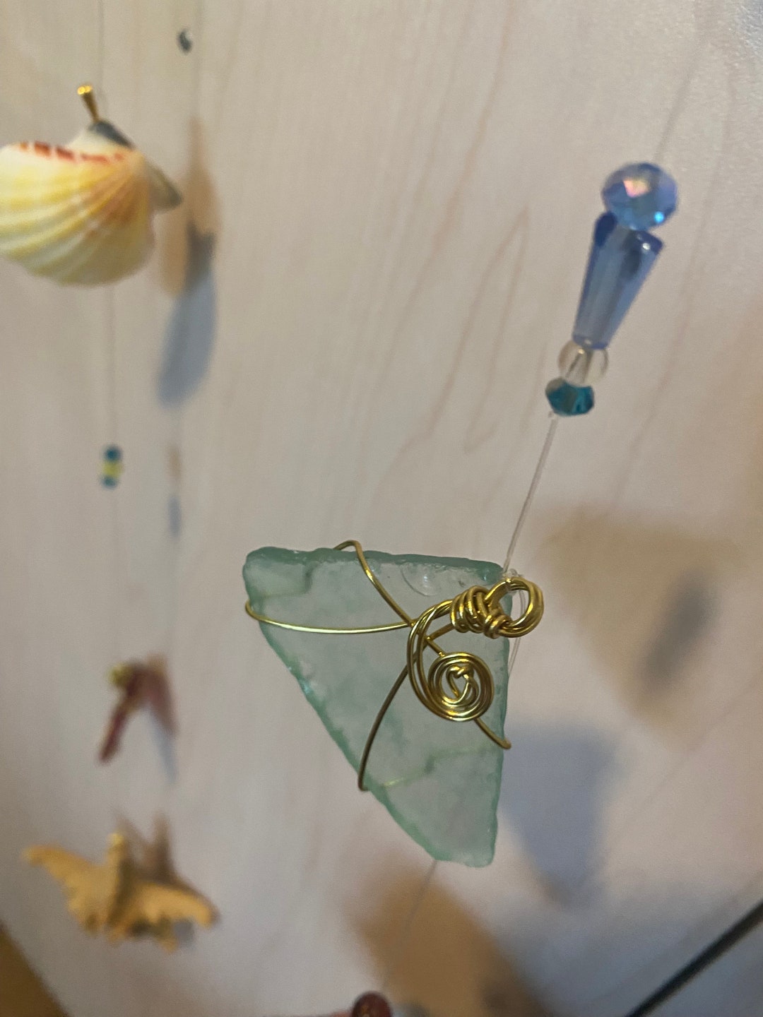 Beach Wall Hanging With Shells and Glass - Etsy