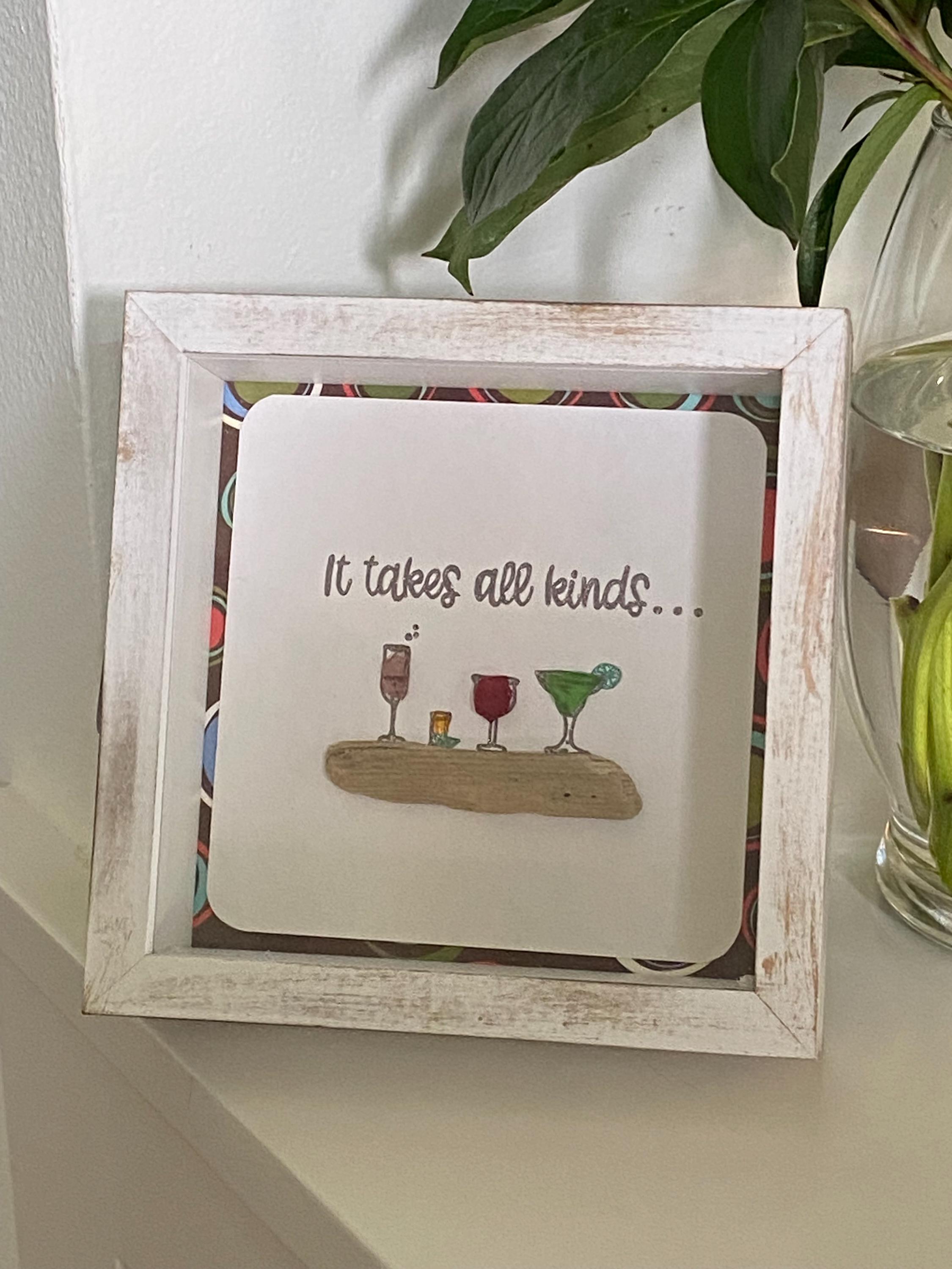 Sea Glass Cocktail Shadow Box - Etsy