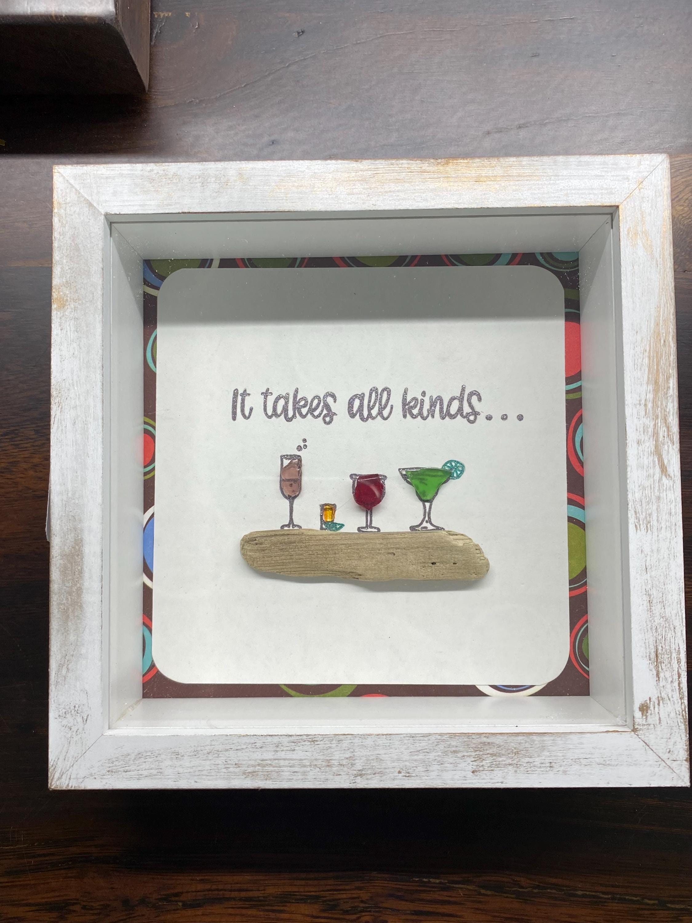 Sea Glass Cocktail Shadow Box - Etsy