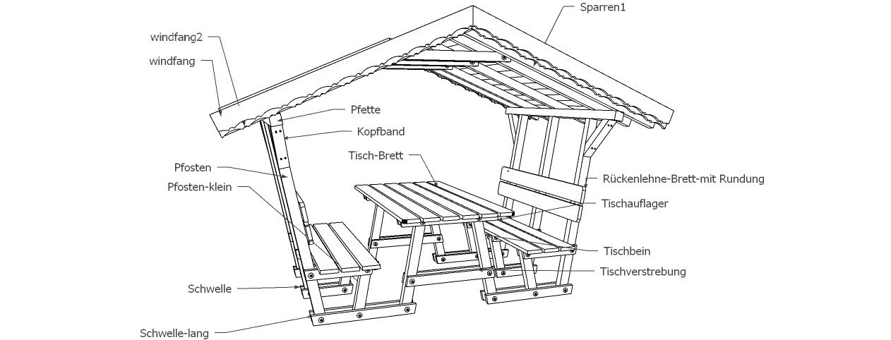 Sitzgruppe, bank mit Dach, Diy,Bauplan,Plan ,Gartenbank,Sitzbank ...