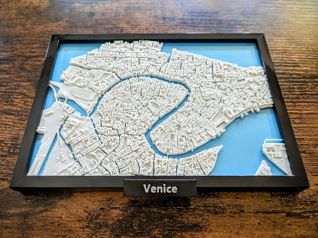 Venice Italy 3D Miniature 3D Map 3D Miniature Topographical Map Urban ...