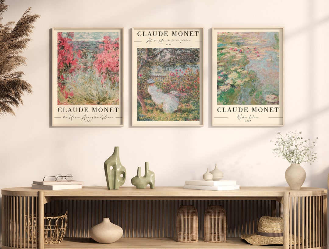 Claude Monet Poster, Art Poster Set, Set of 3 Exhibition Posters ...