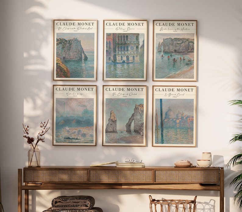 Claude Monet Art Set of 6 Exhibition Prints, Digital Download, Modern ...