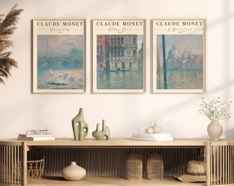 Claude Monet Art Set of 6 Exhibition Prints, Digital Download, Modern ...