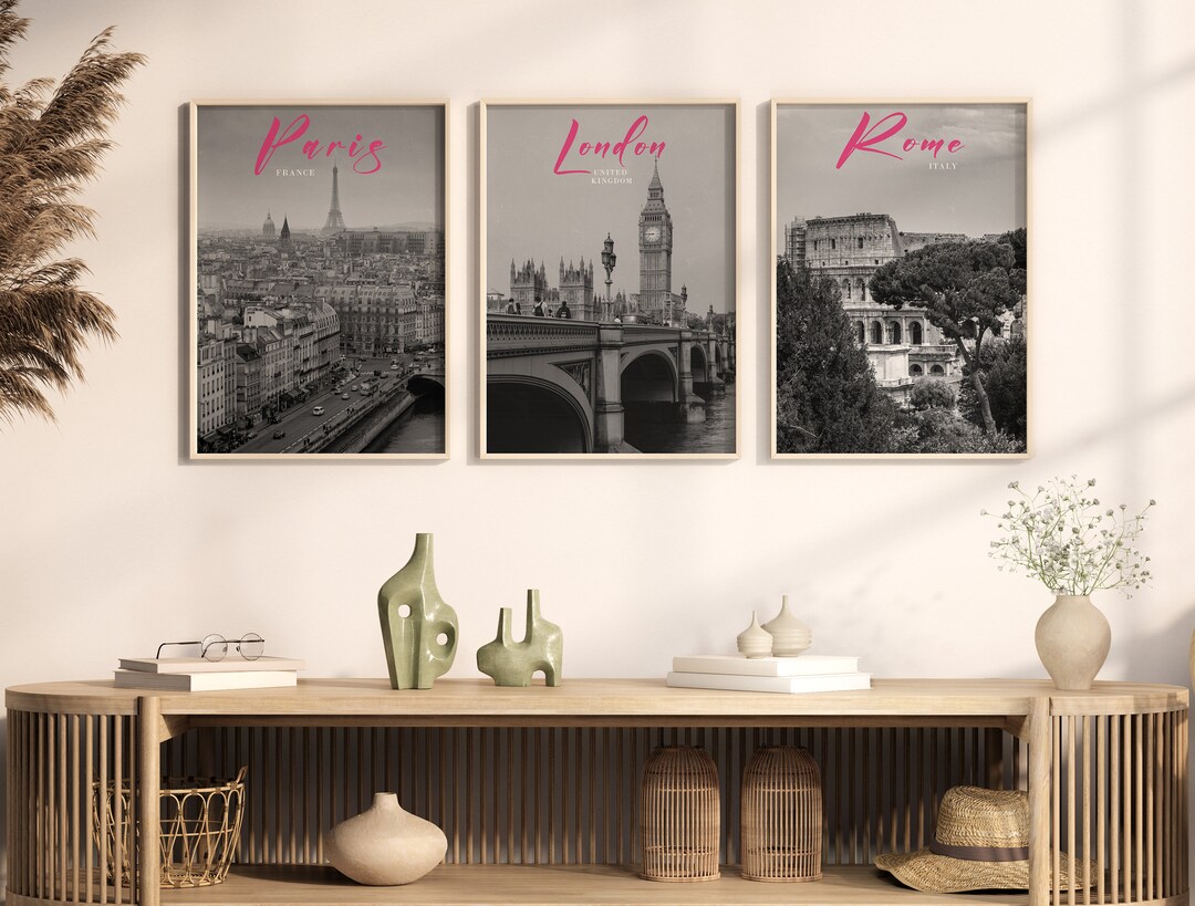 City Posters, Set of 3 Posters, Trendy Decor, Digital Download, City ...