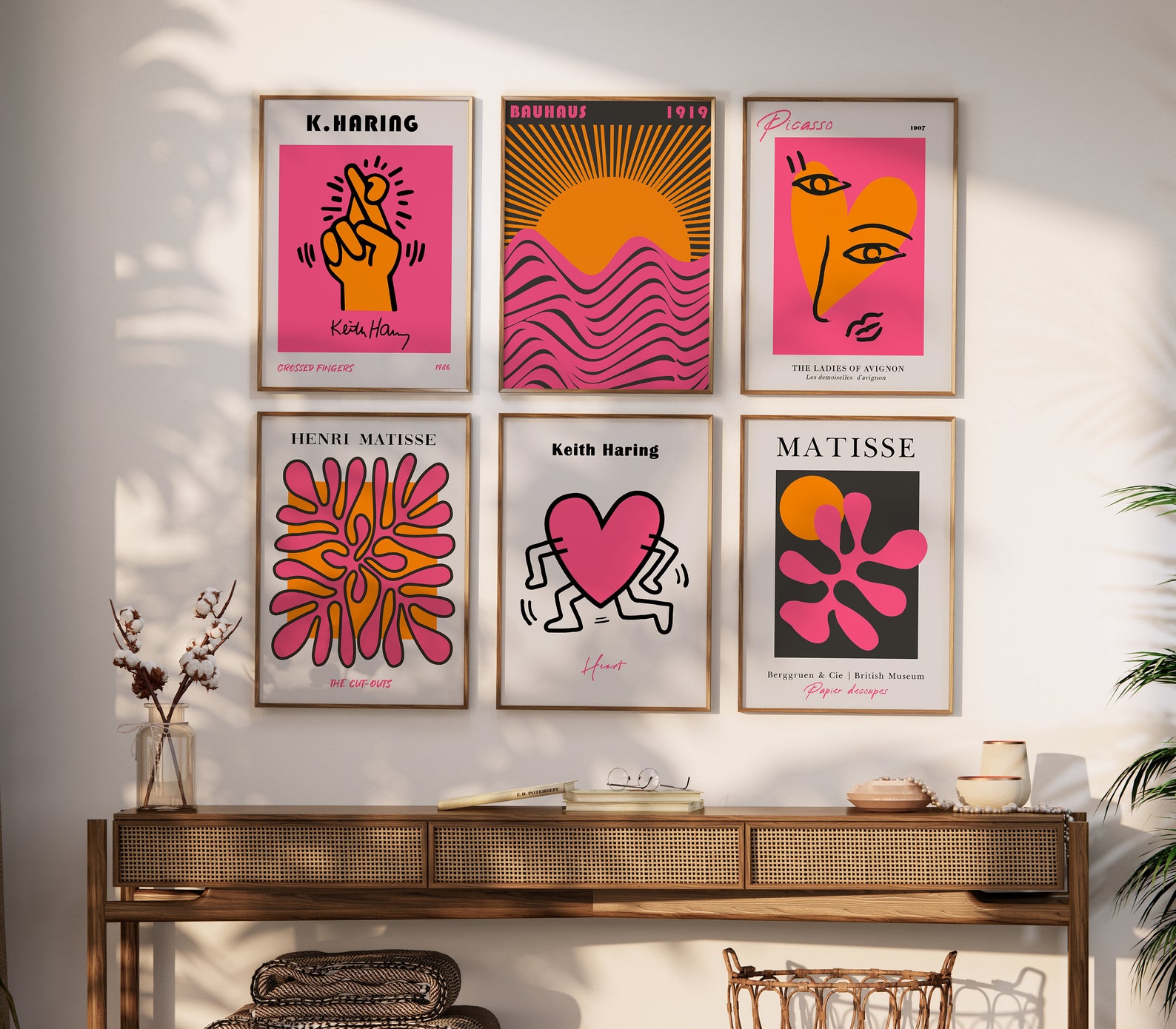 Set of 6 Haring Matisse Picasso Bauhaus Modern Art Exhibition Prints ...