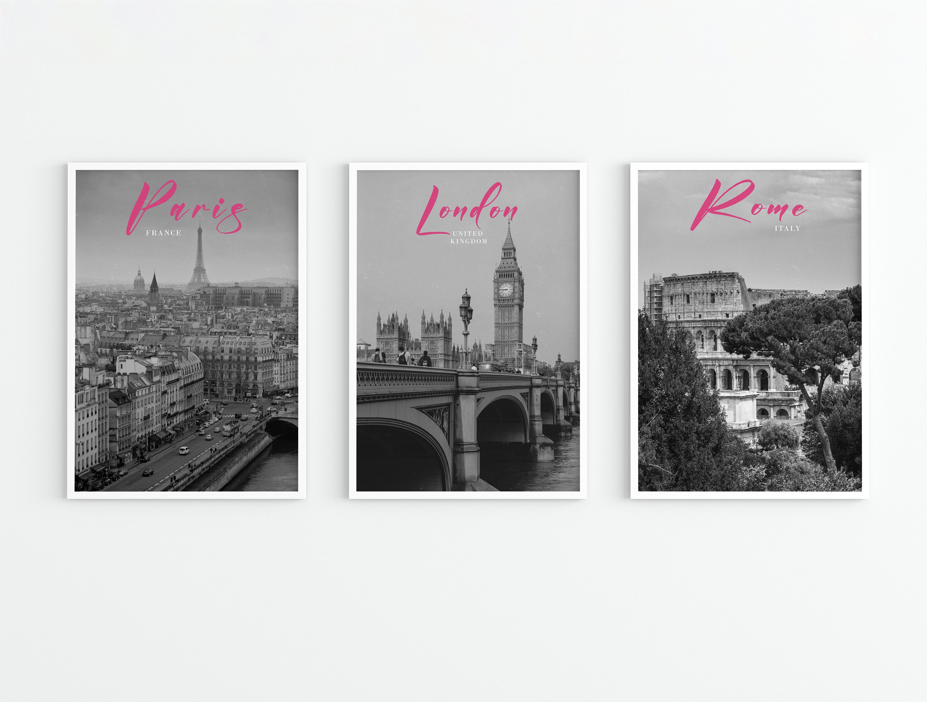 City Posters, Set of 3 Posters, Trendy Decor, Digital Download, City ...