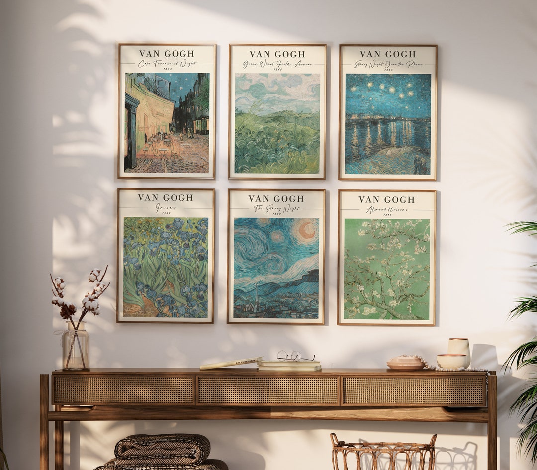 Vincent Van Gogh Exhibition Art Print Set of 6 Posters, Digital ...
