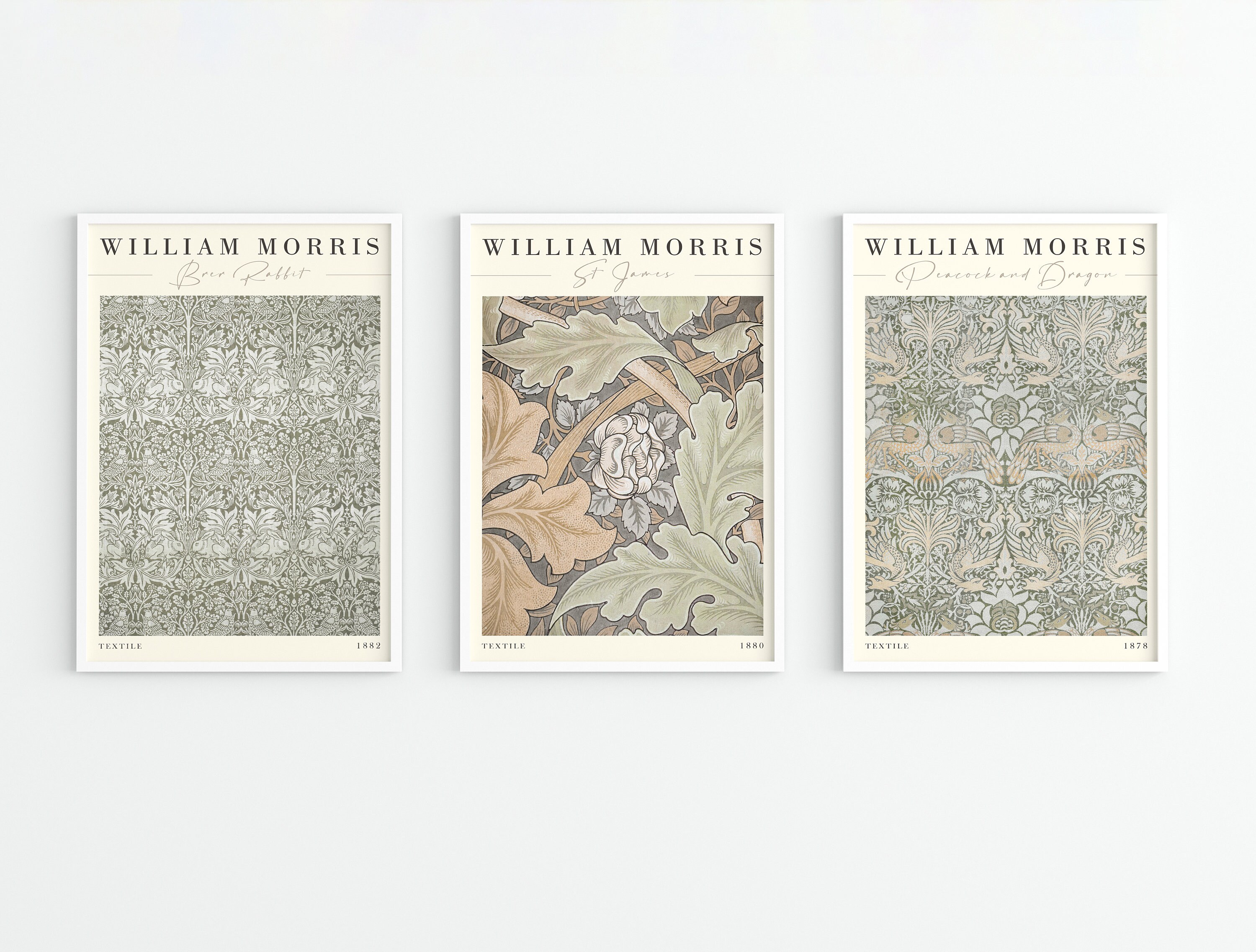 William Morris Art Exhibition Poster Set, Exhibition Posters, Digital ...