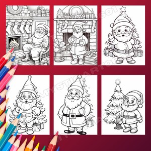 Cute Santa Claus Coloring Book, 30 Pages Adorable Santa-themed Coloring ...