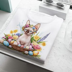 Watercolor Easter Sphynx Cat Clipart – 10 Cute Easter Cat Illustrations ...
