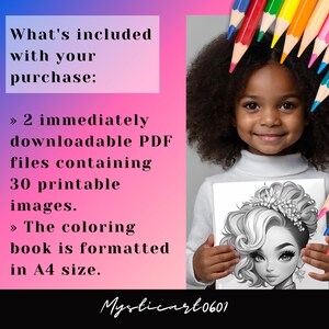 Princess Coloring Book Part 2 – 30 Grayscale Pages (printable PDF) - Etsy