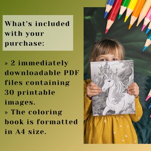 Magical Unicorns Coloring Book, 30 Page Fantasy Unicorn Coloring Book ...