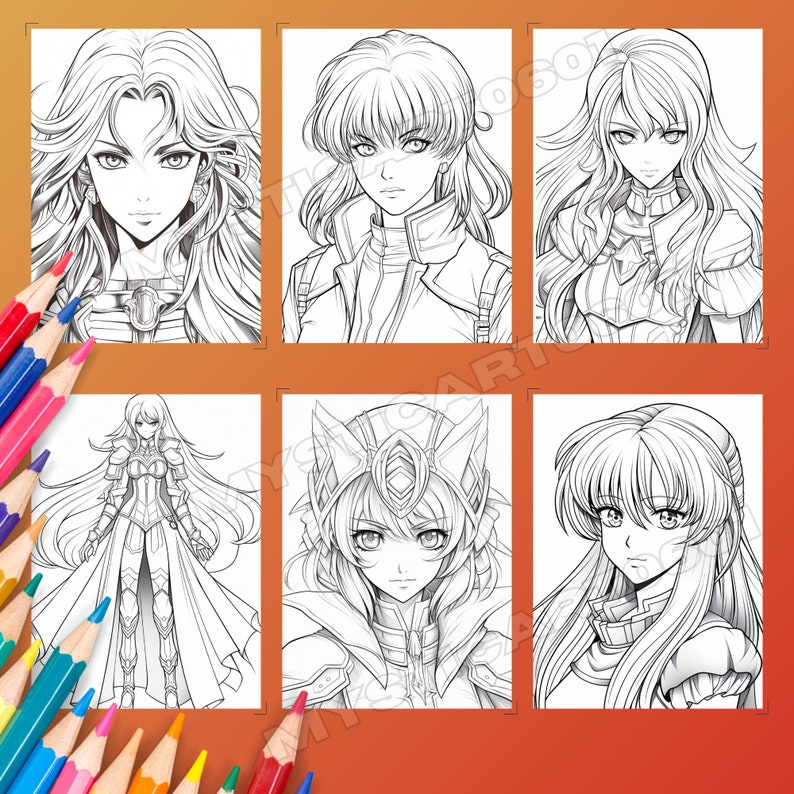 Retro Anime Manga Girl Coloring Book, 30 Pages of Retro Anime Girl ...