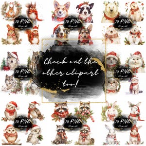 Watercolor Christmas Bunny Clipart,cute Bunny With Festive Decorations ...