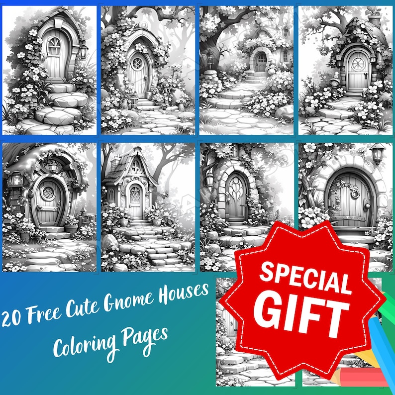 Gnome Girl Coloring Book for Adults and Teens, 30 Grayscale Coloring ...