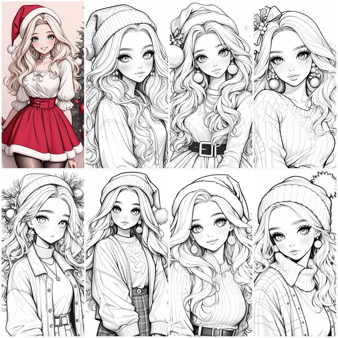 Christmas Girl Coloring Book - 30 Page Coloring Book for Kids and ...