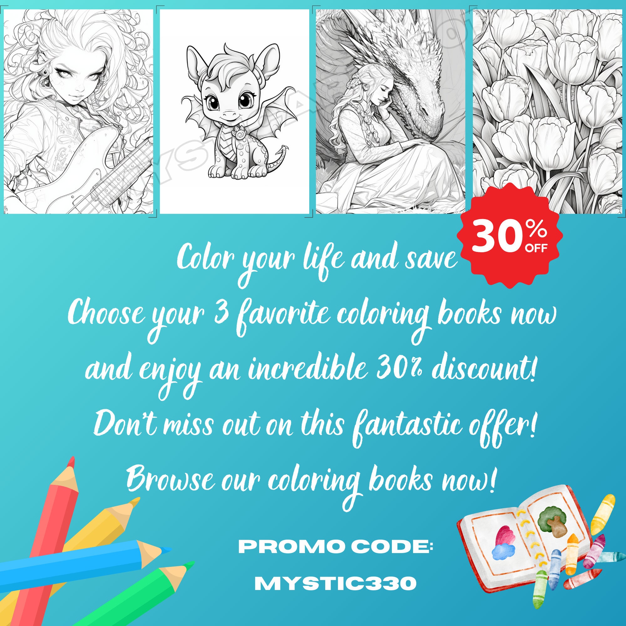 Cute Summer Fashion Girl Coloring Book 30 Page Grayscale Coloring Book ...