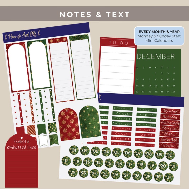 Holiday Digital Planner Stickers & Instant Goodnotes Planner Spreads ...