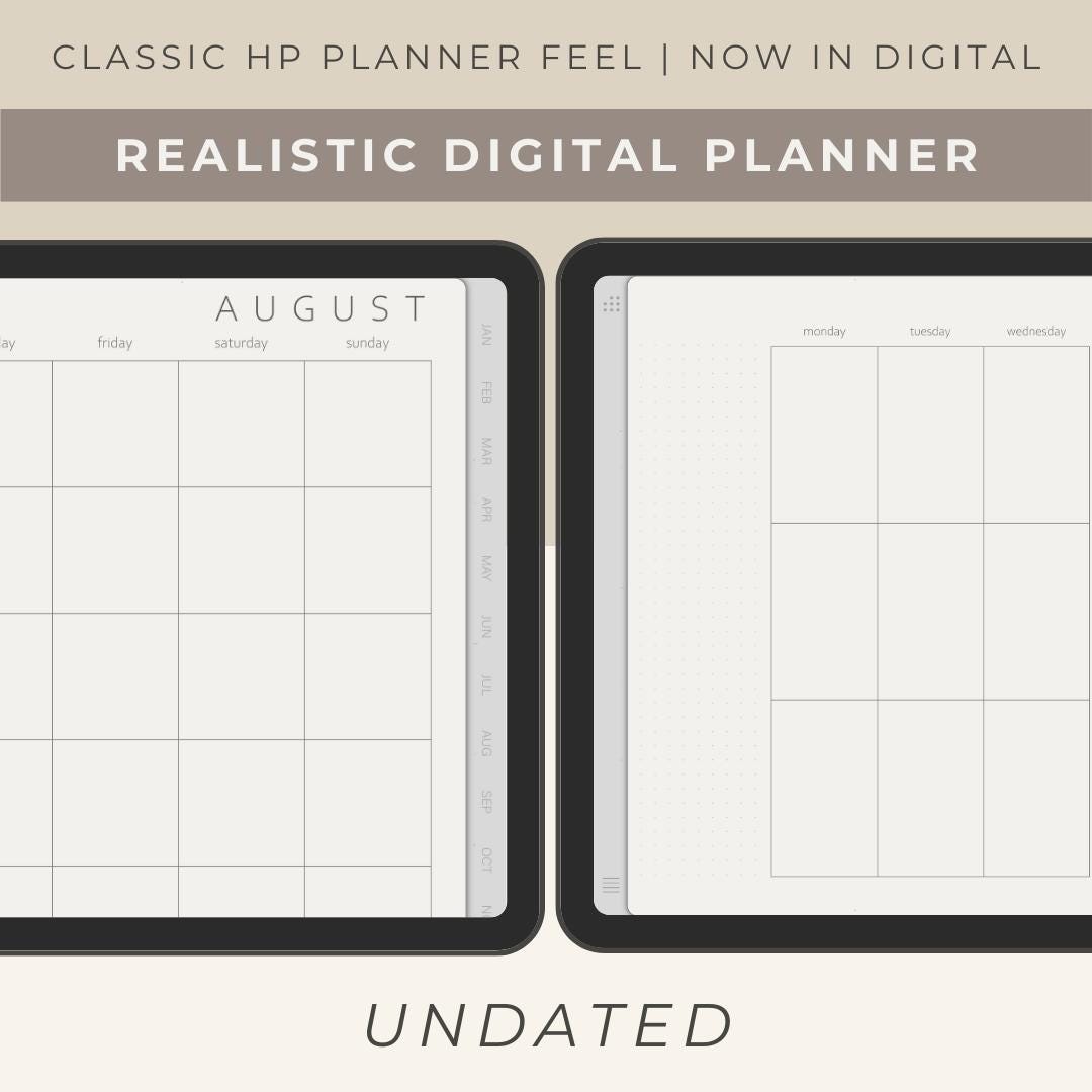 Minimalist Vertical Weekly Digital Planner MONDAY Start • Monthly ...