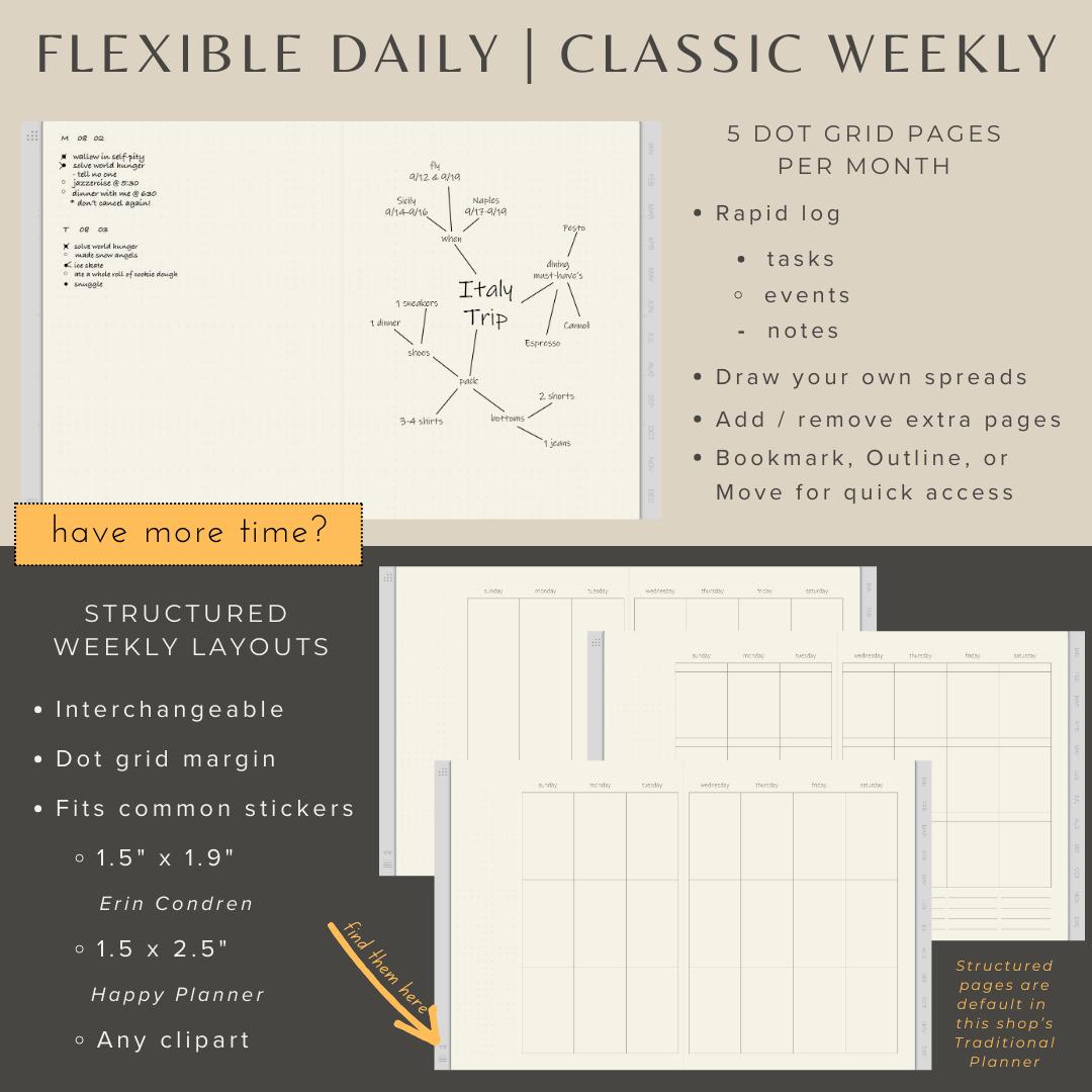 Realistic Digital Bullet Journal • Daily Journal Dot Grid Notebook ...
