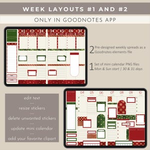 Holiday Digital Planner Stickers & Instant Goodnotes Planner Spreads ...