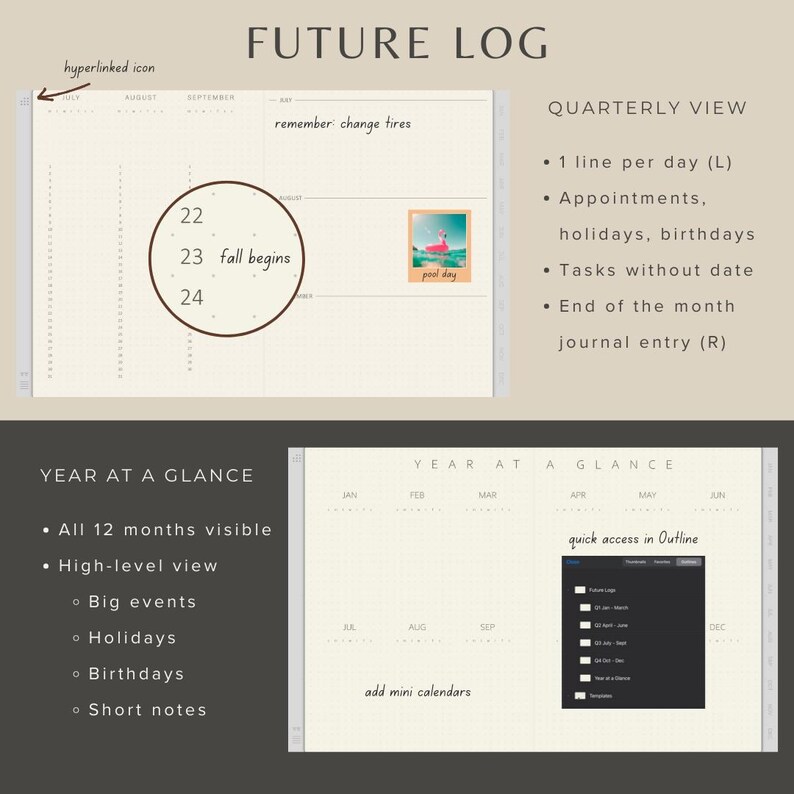 Realistic Digital Bullet Journal • Daily Journal Dot Grid Notebook ...